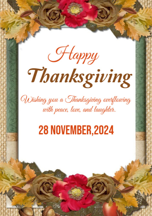 Happy Thanksgiving Template 2024 | PosterMyWall
