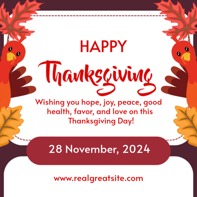 Happy Thanksgiving template 2024 | PosterMyWall