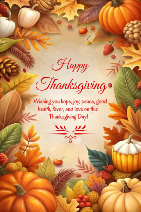 Happy Thanksgiving template 2024 | PosterMyWall