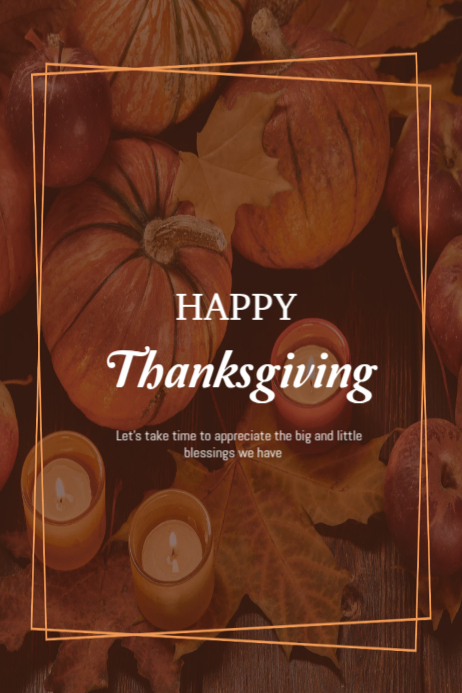 Happy Thanksgiving template 2025 | PosterMyWall