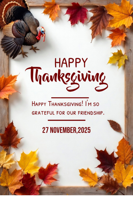 Happy Thanksgiving template 2025 | PosterMyWall