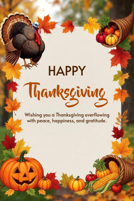 Happy Thanksgiving template 2025 | PosterMyWall