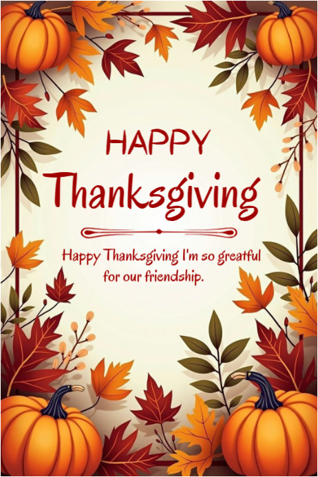 Happy Thanksgiving template 2025 | PosterMyWall