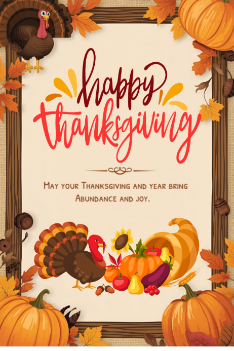 Happy Thanksgiving Template 2025 | PosterMyWall