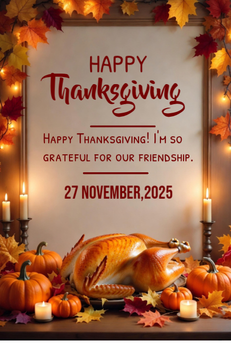 Happy Thanksgiving template 2025 | PosterMyWall