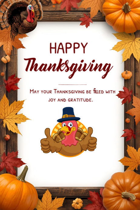Happy Thanksgiving template 2025 | PosterMyWall