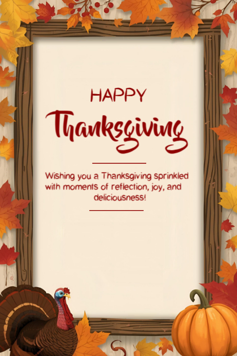 Happy Thanksgiving Template 2025 | PosterMyWall