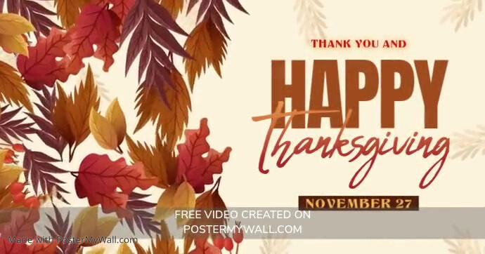 Copy of HAPPY THANKSGIVING VIDEO | PosterMyWall