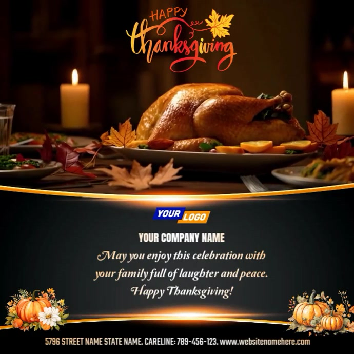 Happy Thanksgiving Video Greeting Card Modelo | PosterMyWall