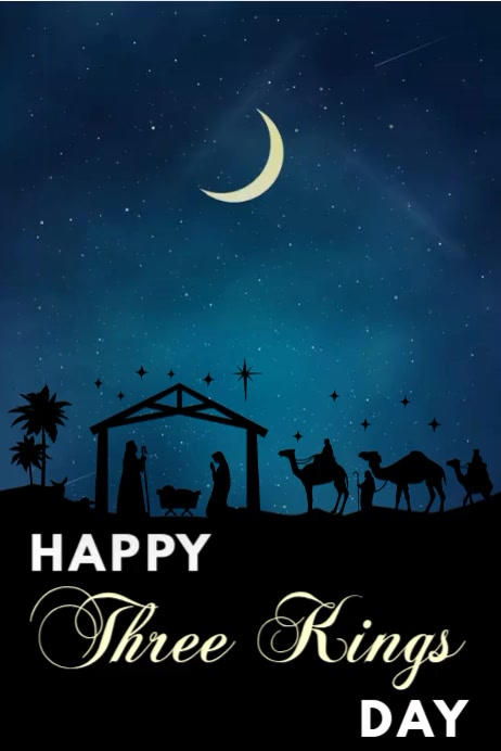 Happy Three Kings Day Video Poster Template | PosterMyWall