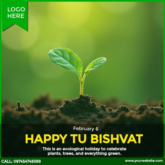 Happy Tu BiShvat Template | PosterMyWall