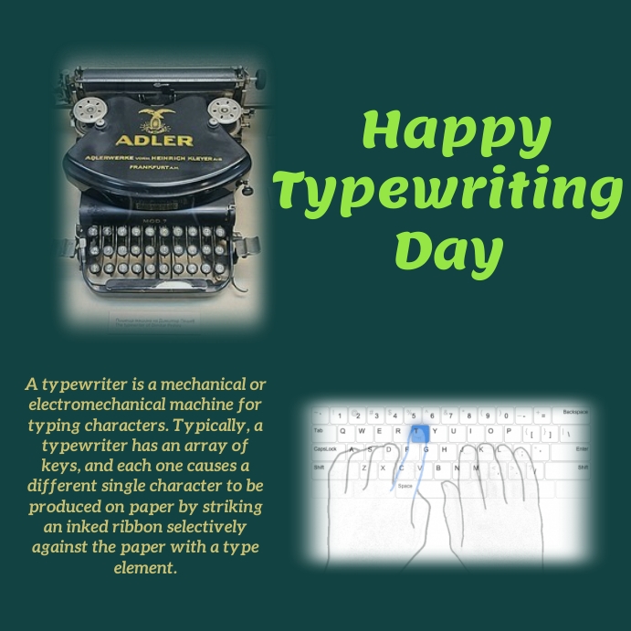 happy typewriting day Template | PosterMyWall