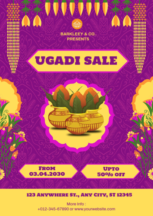 Happy Ugadi Invitation Flyers Template | PosterMyWall