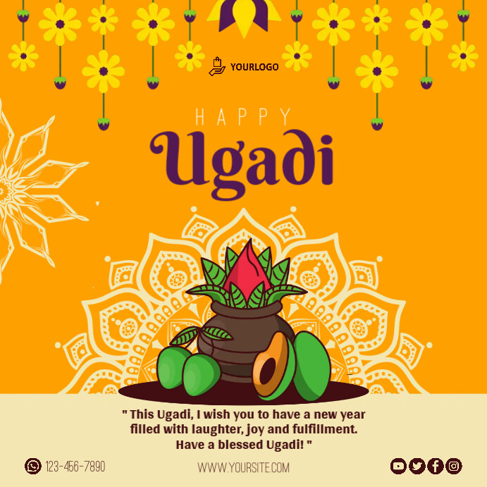 Happy Ugadi Social Media Post Template | PosterMyWall