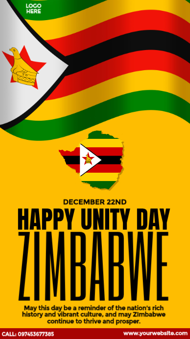 Plantilla de Happy Unity Day Zimbabwe | PosterMyWall