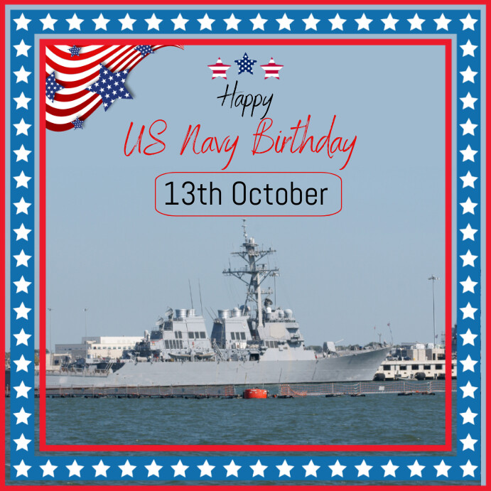 happy us navy birthday, us navy force day Template | PosterMyWall