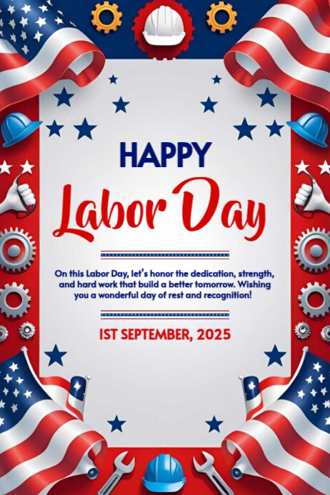 Copy of Happy USA labor day template 2025 | PosterMyWall