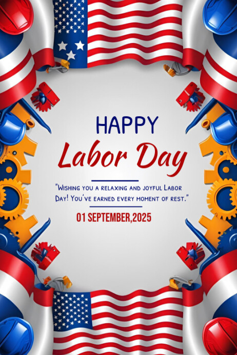 Happy USA labor day template 2025 | PosterMyWall