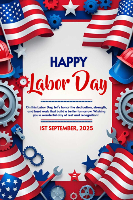 Happy USA labor day template 2025 | PosterMyWall