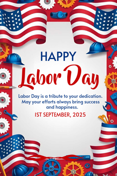 Happy USA labor day template 2025 | PosterMyWall