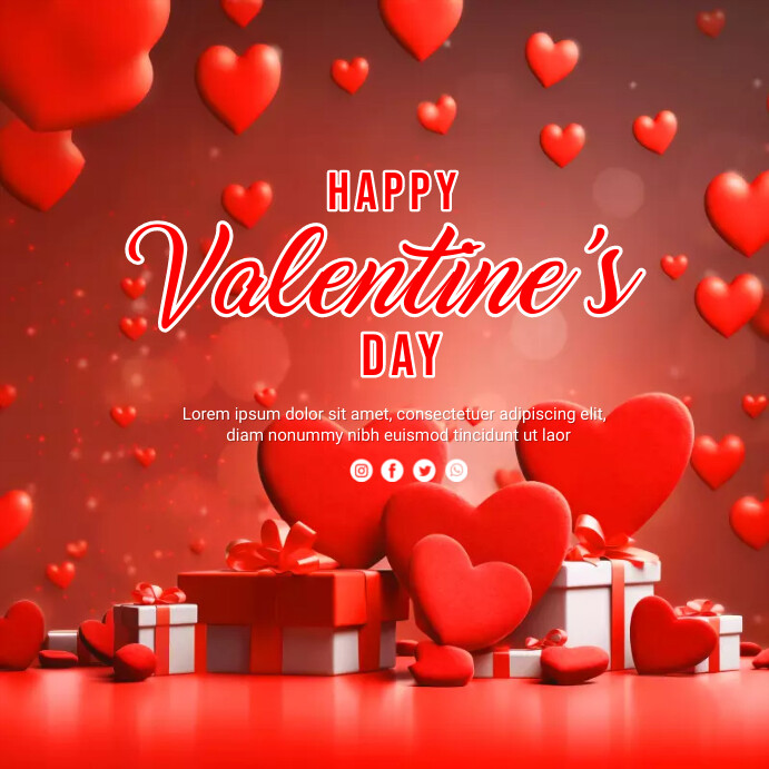 Happy Valentie's Day Poster Template | PosterMyWall