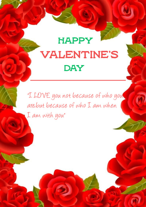 Happy Valentine's day card design Template | PosterMyWall