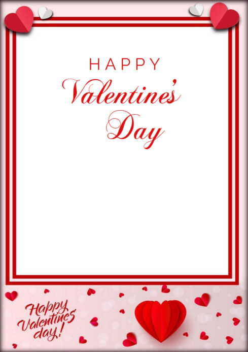 Happy Valentine’s Day Frame A4 Template | PosterMyWall