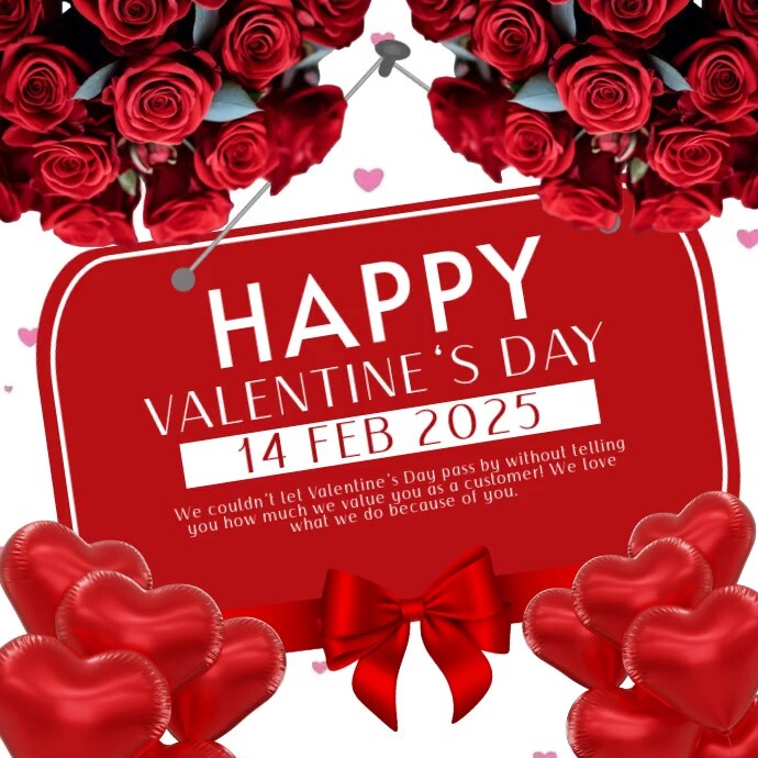 happy valentine’s message instagram square template | PosterMyWall
