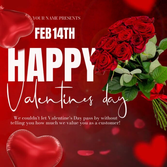 Szablon happy valentine’s message instagram square template | PosterMyWall