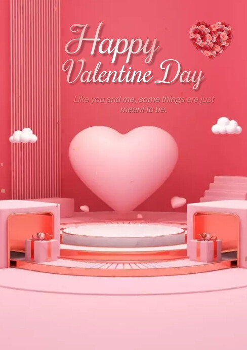 Happy Valentine's Day A5 design Template | PosterMyWall