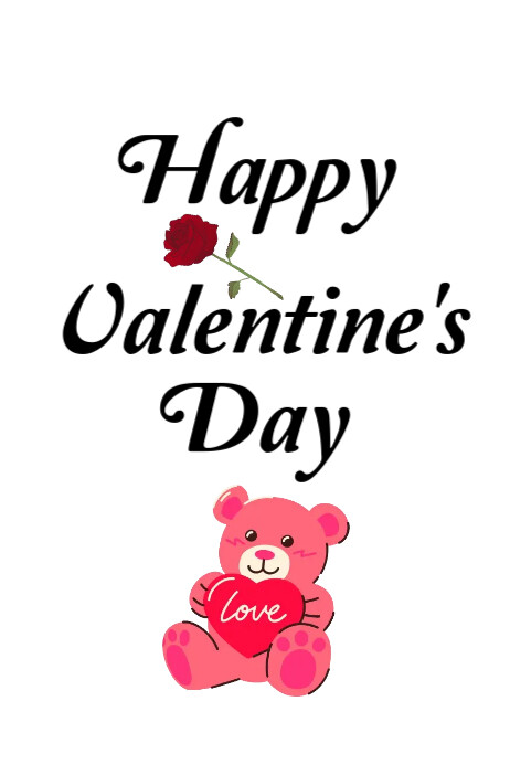 Happy Valentine's Day Bear Poster Template | PosterMyWall