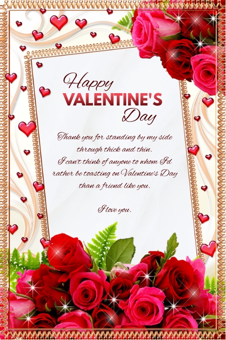 Happy Valentine's Day Card Design Template | PosterMyWall