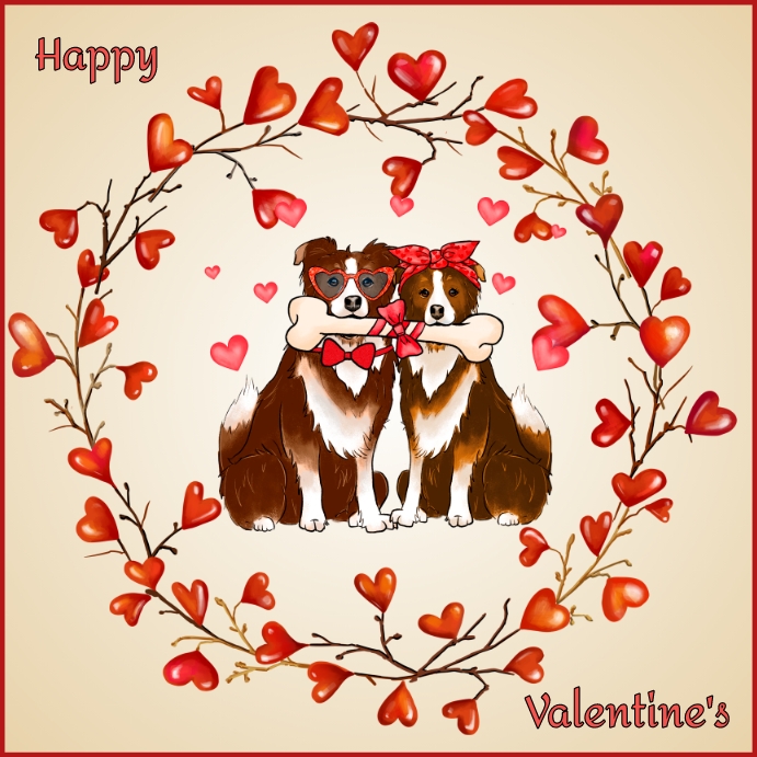 Happy Valentine's day for pet lovers Template | PosterMyWall