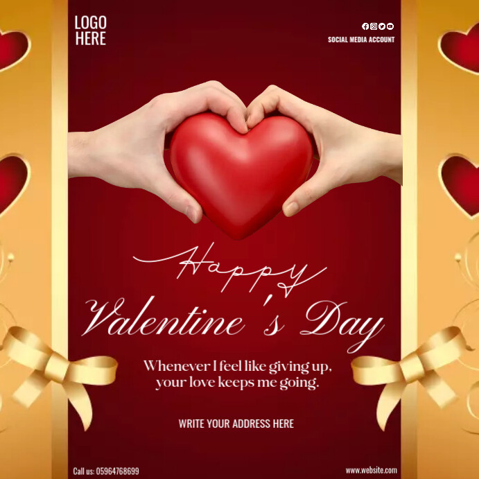 happy valentine's day message Template | PosterMyWall