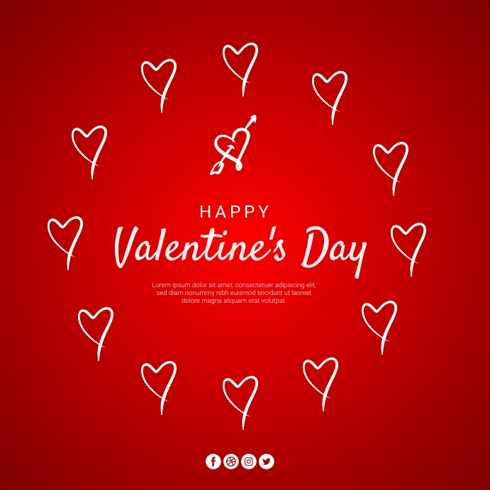 Happy Valentine's Day Social Media Post Template | PosterMyWall