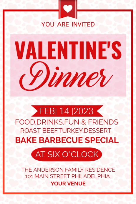 Happy Valentine's Dinner Template | PosterMyWall