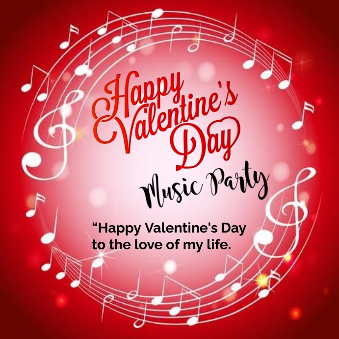 happy Valentine day and music party Template | PosterMyWall