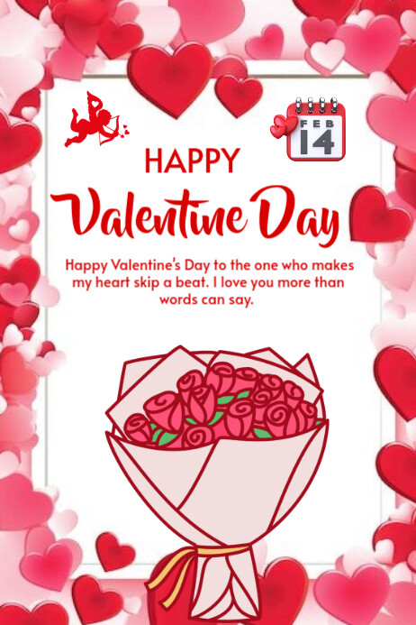 Happy Valentine Day template 2025 | PosterMyWall