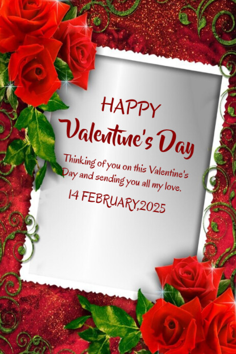 Plantilla de Happy Valentine Day template 2025 | PosterMyWall