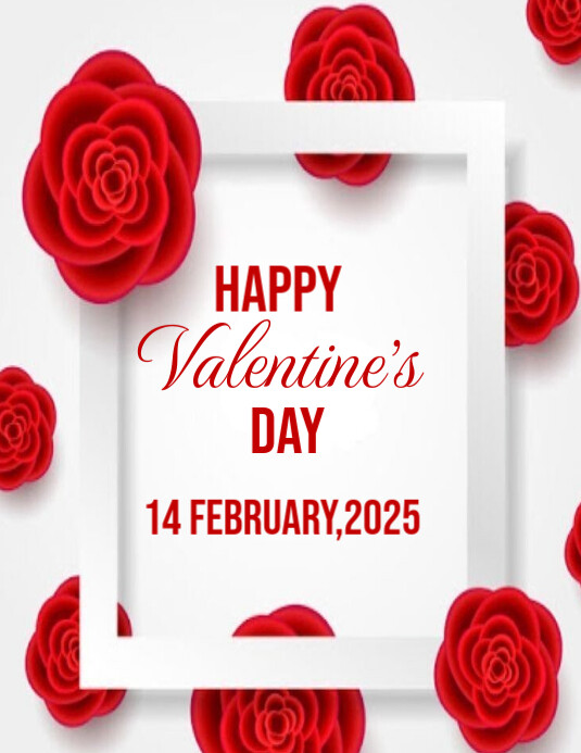 Plantilla de Happy Valentine Day template 2025 | PosterMyWall
