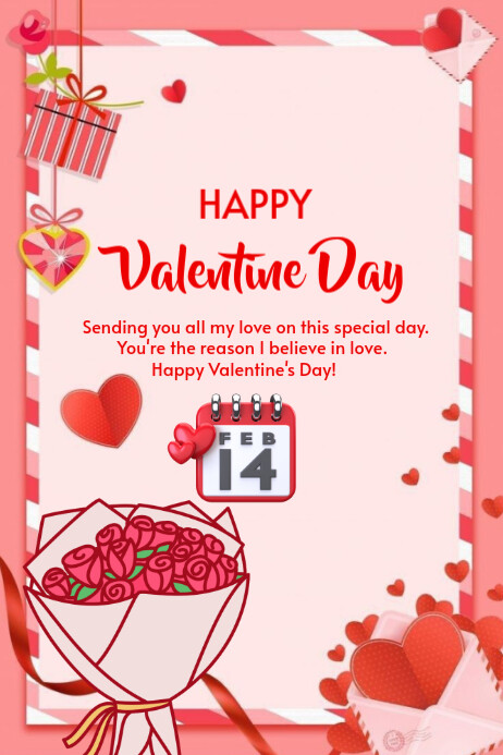 Happy Valentine Day template 2025 | PosterMyWall