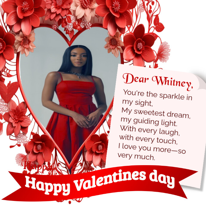 Happy Valentines day card message poem Template | PosterMyWall