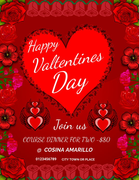 HAPPY VALENTINES DAY FLYER Template | PosterMyWall