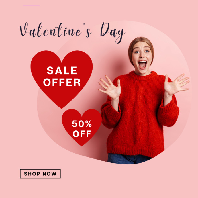 happy valentines day offer Template | PosterMyWall
