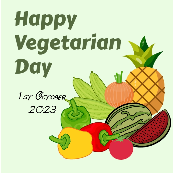 Plantilla de Happy vegetarian day | PosterMyWall