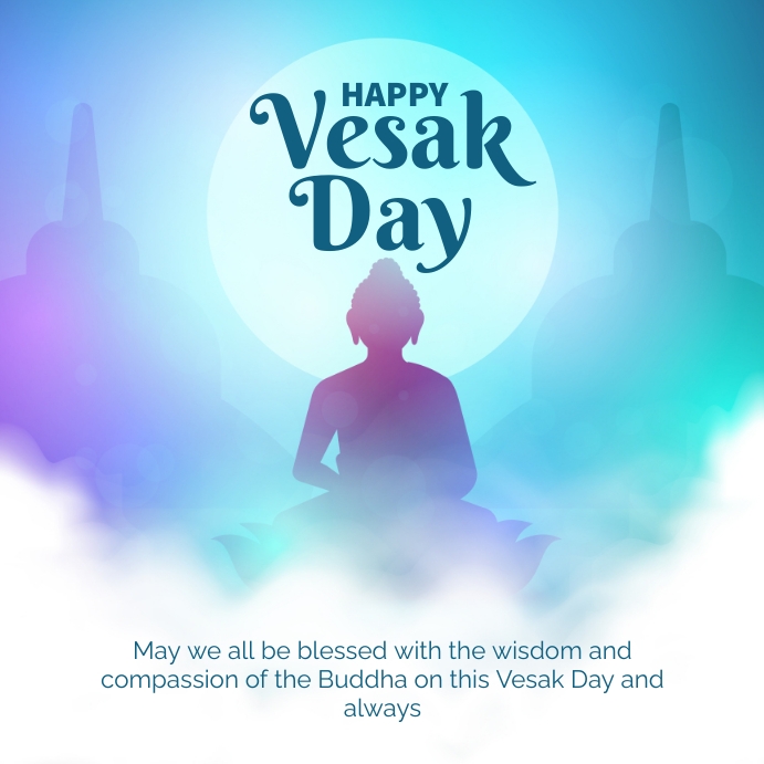 Happy vesak day post illustration Template | PosterMyWall
