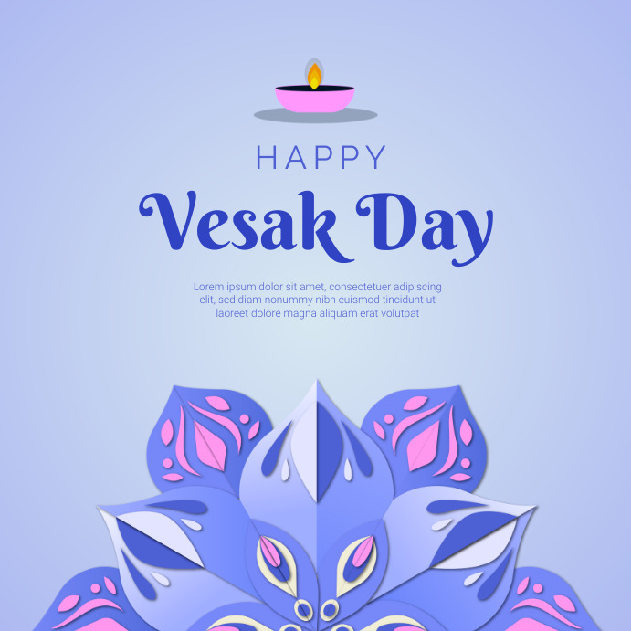 Happy Vesak Day Social Media Greeting Template | PosterMyWall
