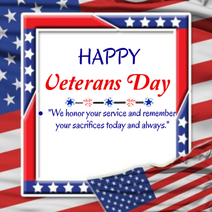 Happy Veterans Day 2024 Template | PosterMyWall
