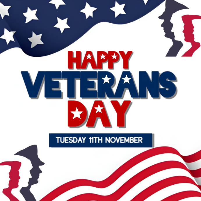 Happy Veterans Day Greeting Card Instagram Post. Template | PosterMyWall