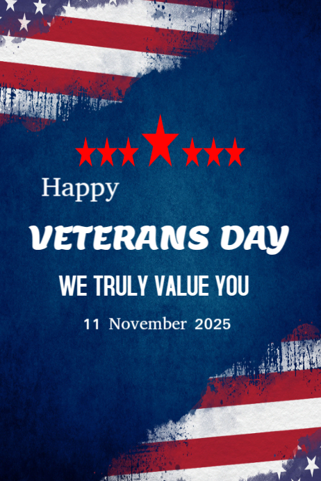 Happy Veterans Day Template 2025 | PosterMyWall